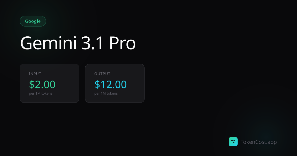 Gemini 3.1 Pro API Pricing (Updated June 2026) — Cost Calculator ...